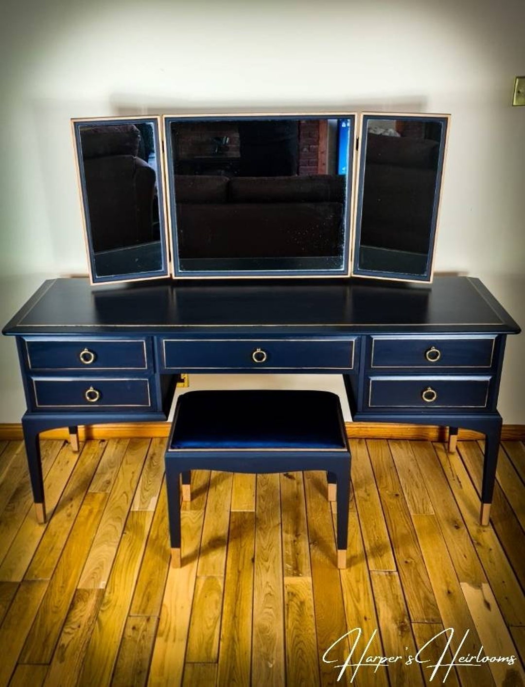 SOLD SOLD SOLD Beautiful Stag Minstrel With 3 Mirrors and Stool - Etsy