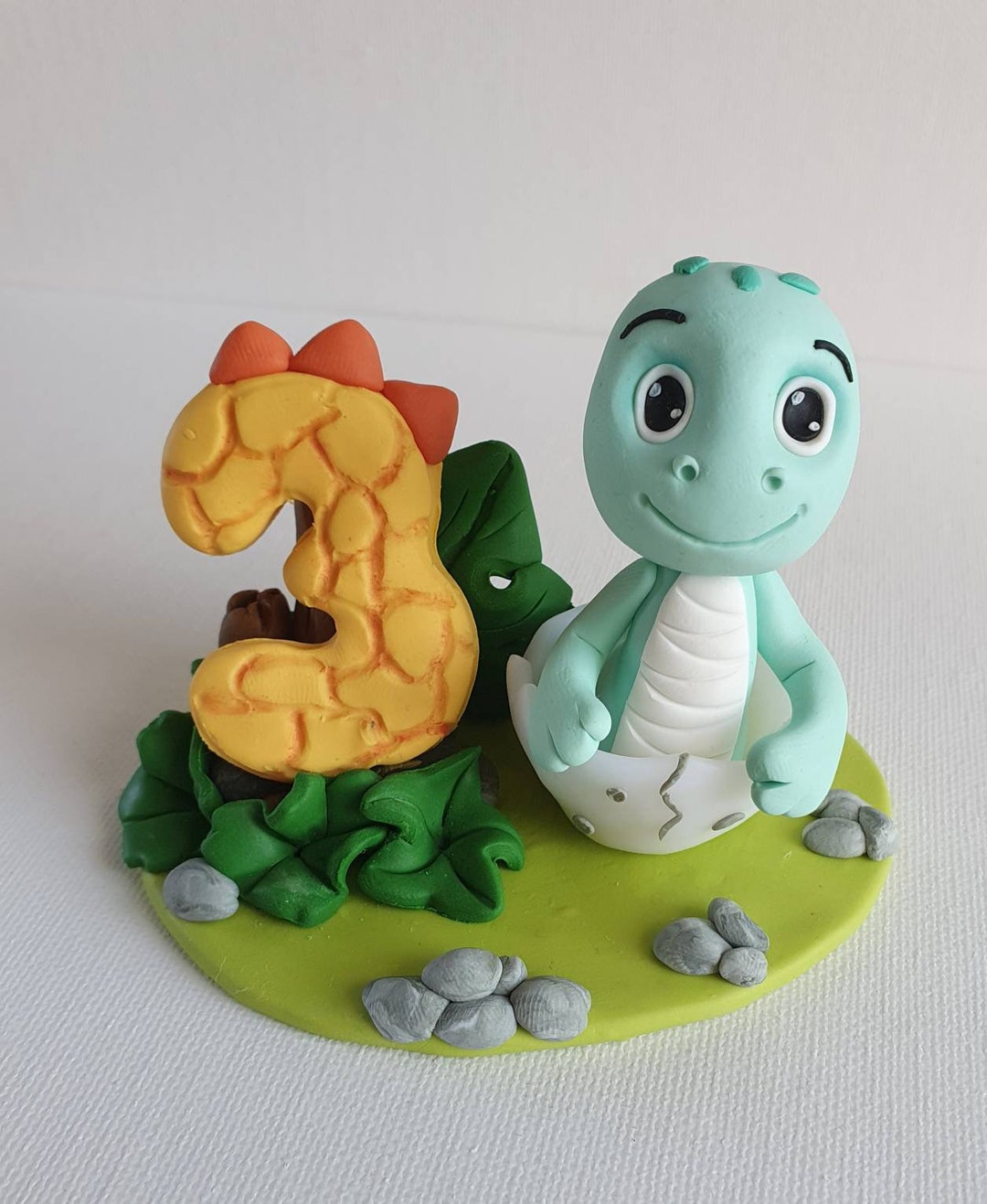 Dinosaur Cake Topper With Age Number - Etsy