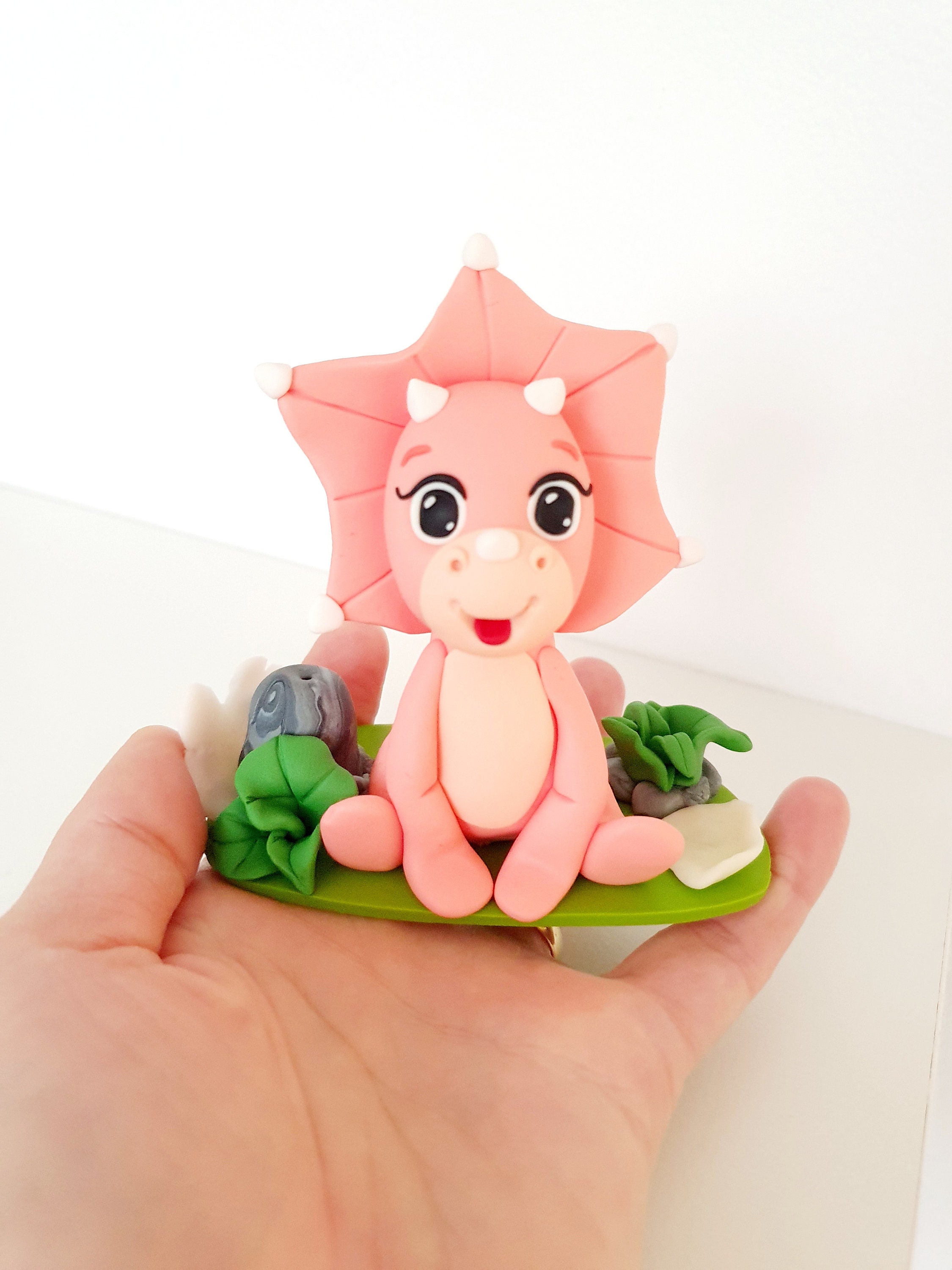 Cute Dinosaur Cake Topper, Dino Cake Topper, Triceratops Cute Cake ...