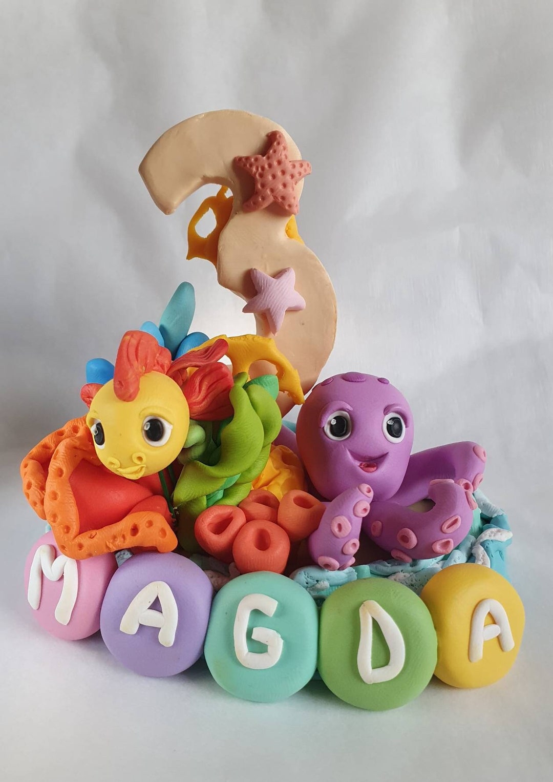 Under the Sea Cake Topper, Coral Life Cake Topper, Ocean Cake Topper - Etsy