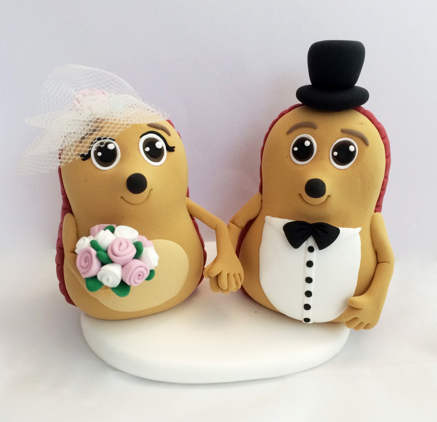 Custom Handmade Hedgehog Wedding Cake Topper, Polymer Clay Figurines - Etsy