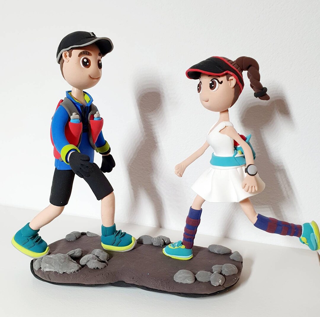 Runner Couple Cake Topper, Runners Wedding Cake Topper, Trail Runners ...