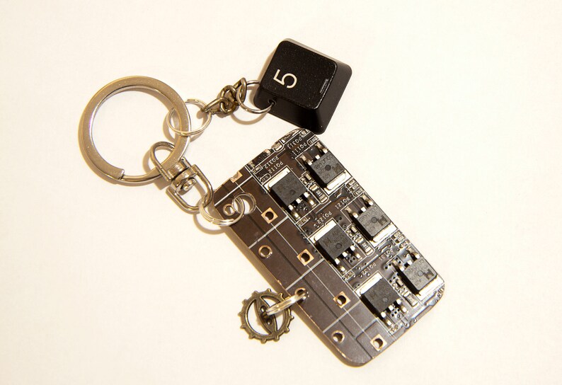 Geek keychain Computer geek gifts Cool keyrings Recycled | Etsy