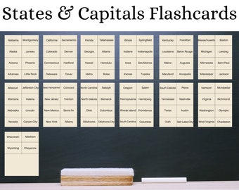 United States Capitals Flash Cards Digital Download - Etsy