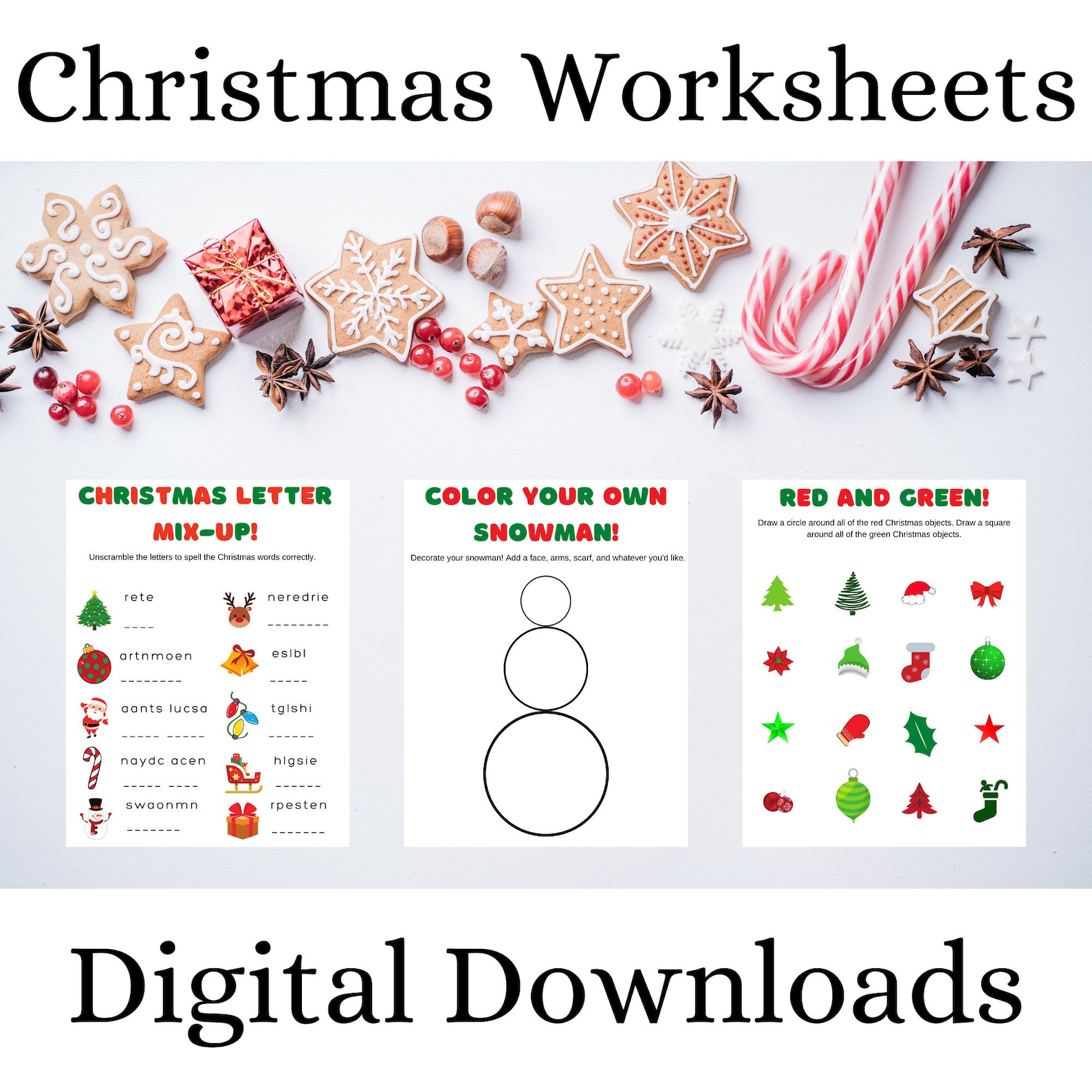 Christmas Worksheets Digital Download - Etsy