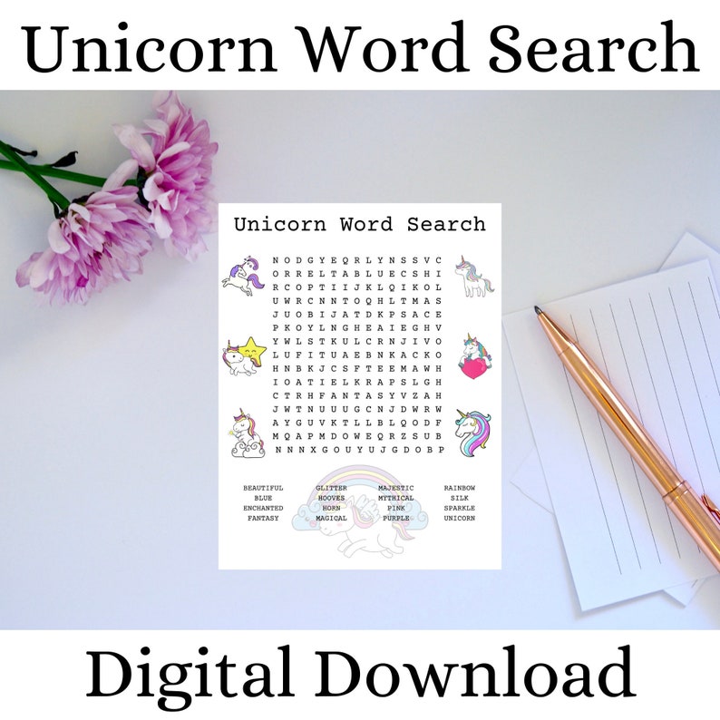 Unicorn Word Search Digital Download - Etsy