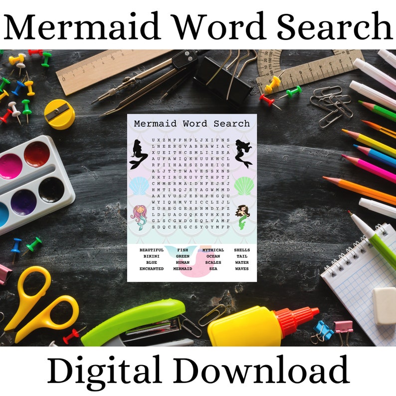 Mermaid Word Search Digital Download - Etsy