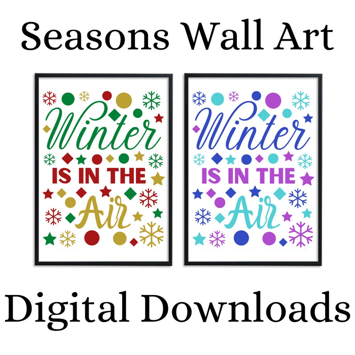 Winter Fall Spring Summer Wall Art Digital Downloads - Etsy