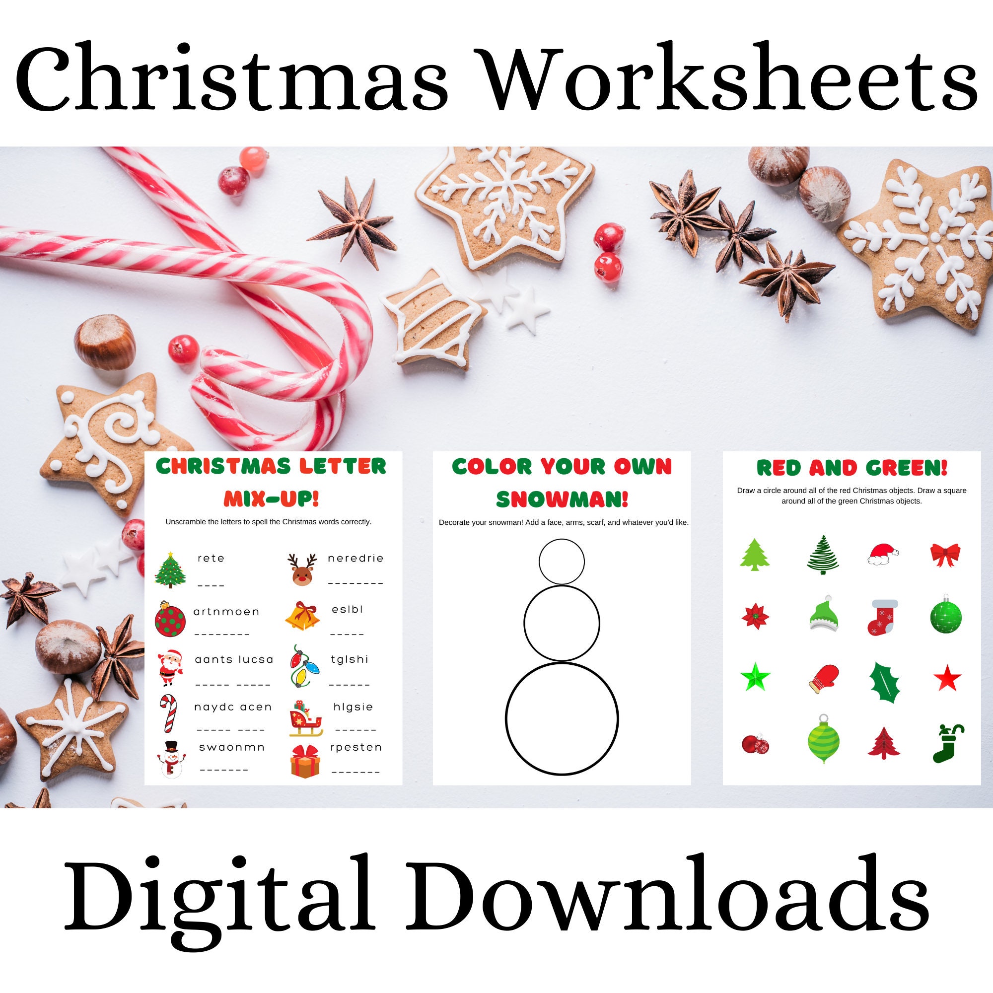 Christmas Worksheets Digital Download - Etsy