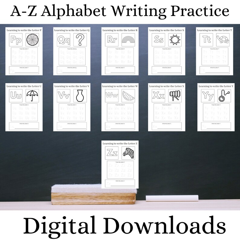 A-Z Alphabet Writing Practice Digital Download - Etsy