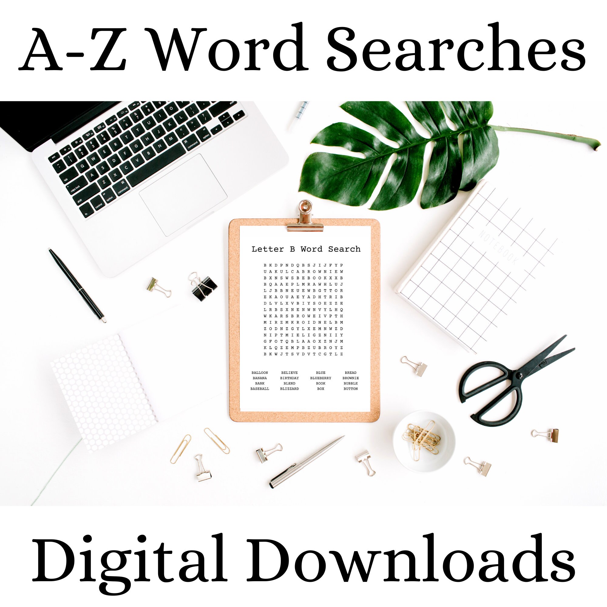 A-Z Letter Word Searches Bundle Digital Downloads - Etsy