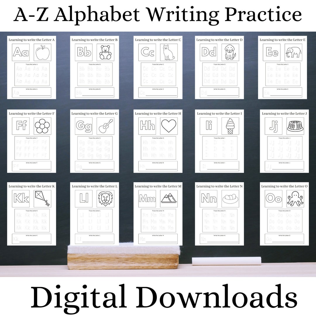 A-Z Alphabet Writing Practice Digital Download - Etsy