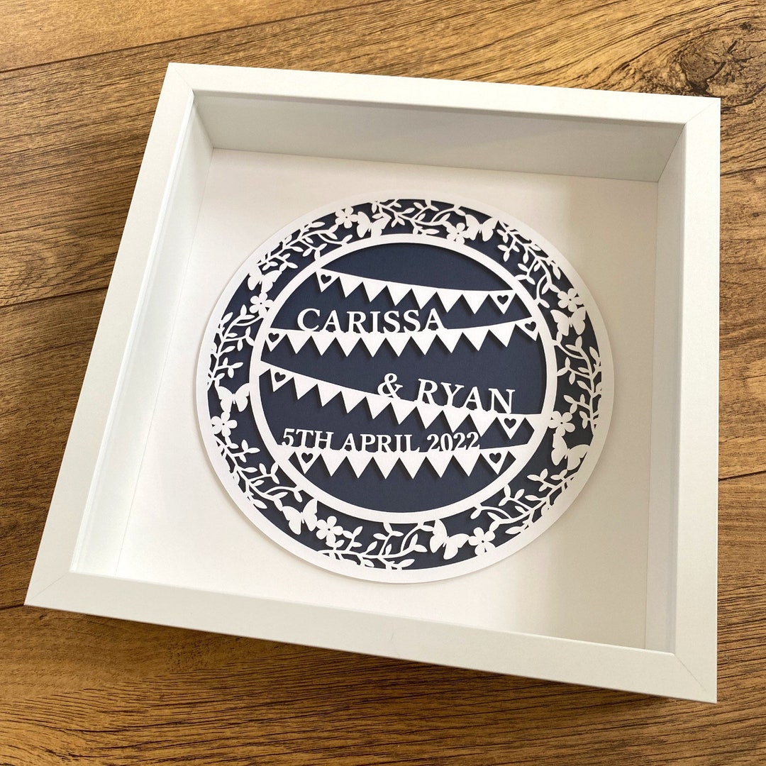 Personalised Wedding Paper Cut Frame, Wedding Gift, Wedding Anniversary ...