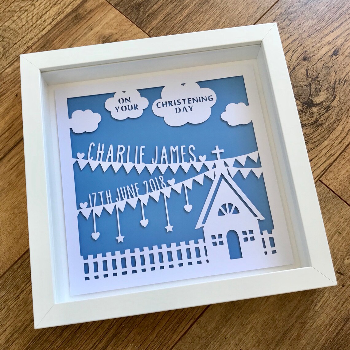 Personalised Christening Paper Cut Frame Christening Gift | Etsy
