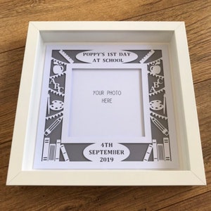 First Day at School Frame Personalised 1st Day at School Paper Cut - Etsy