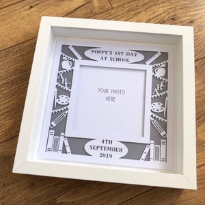 First Day at School Frame Personalised 1st Day at School Paper Cut - Etsy