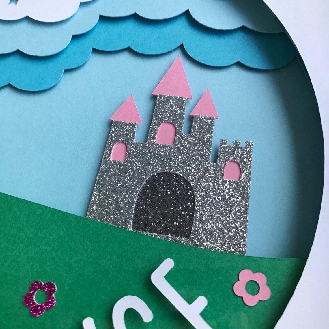 Personalised Princess and Castle paper cut box frame Nursery | Etsy
