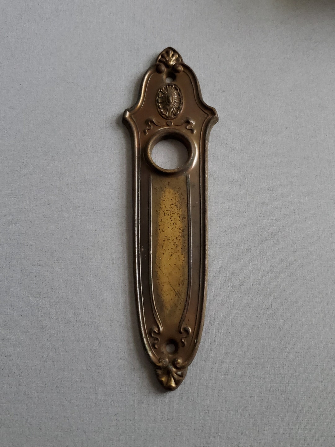 Vintage Keyhole Plate, Antique Door Plate, Brass Escutcheon Plate ...