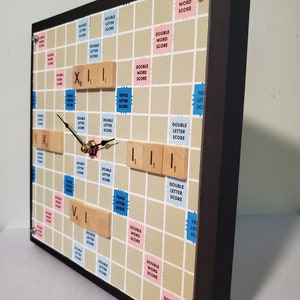 Scrabble Board Clock, Battery Operated Wall Clock, Roman Numerals ...