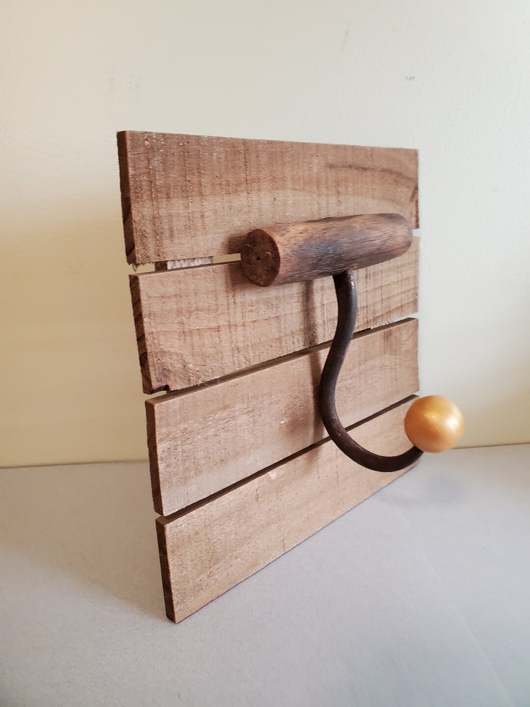 Vintage Hay Hook Coat Rack, Rustic Reclaimed Wood, Entryway Organizer ...