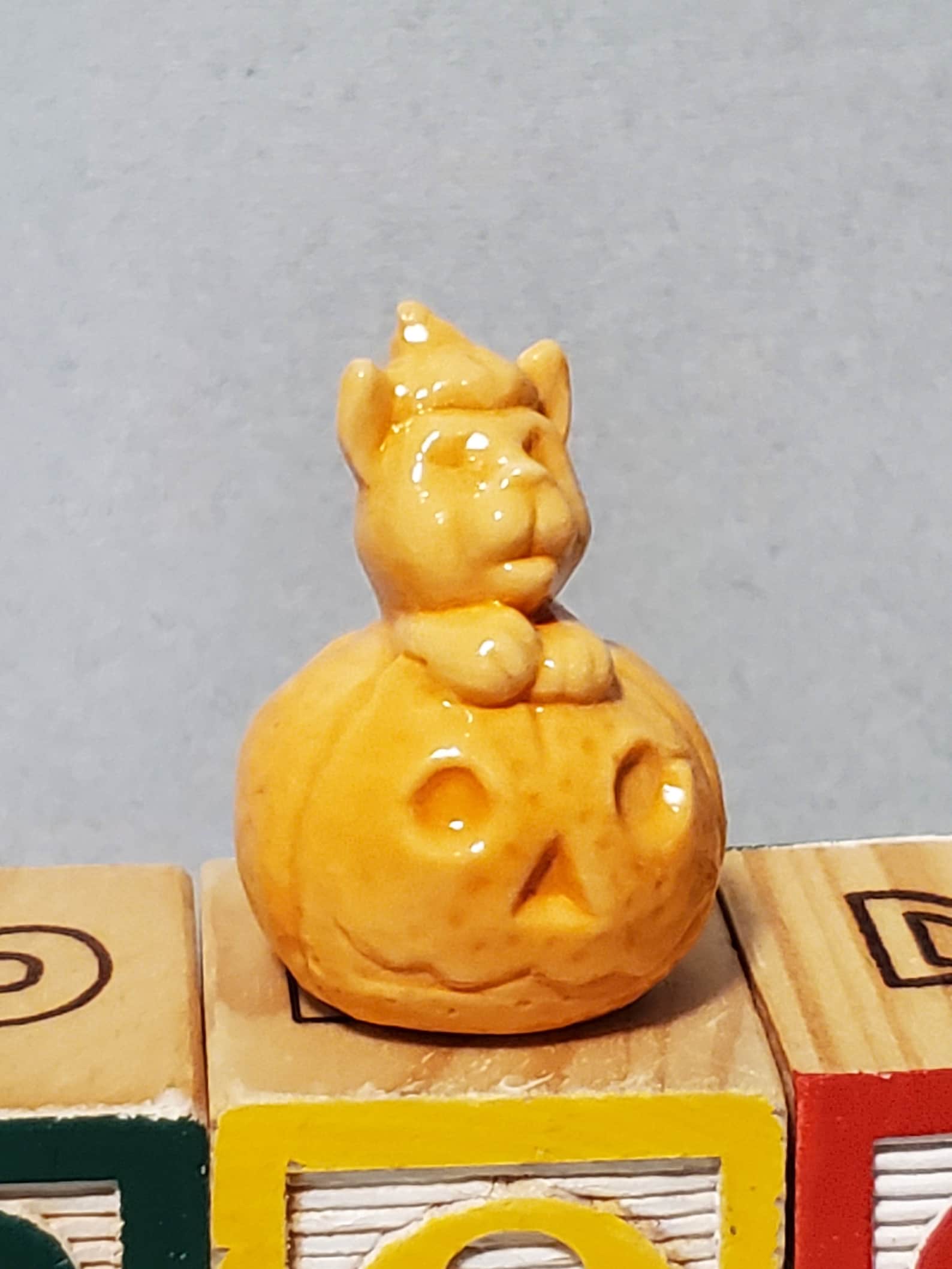 Halloween Décor Wade Whimsey Cat in Pumpkin Boo Vintage | Etsy
