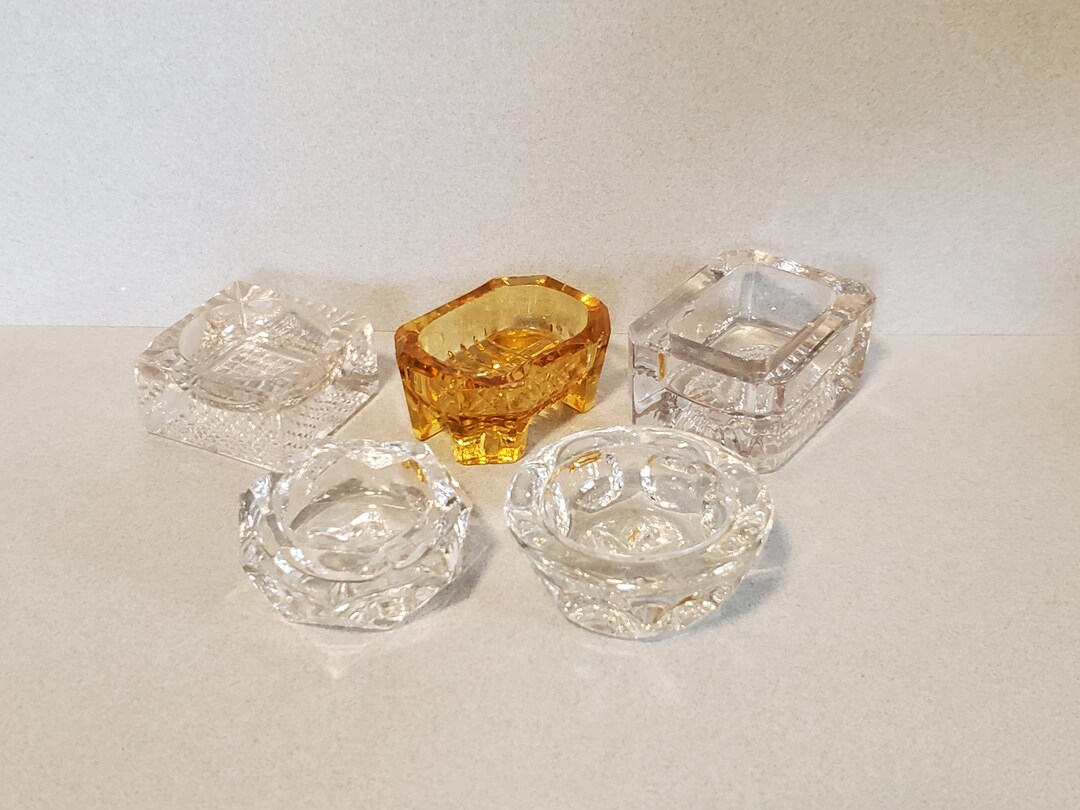 Vintage Glass Salt Cellars, Antique Salt Cellar, Crystal Salt Cellar ...