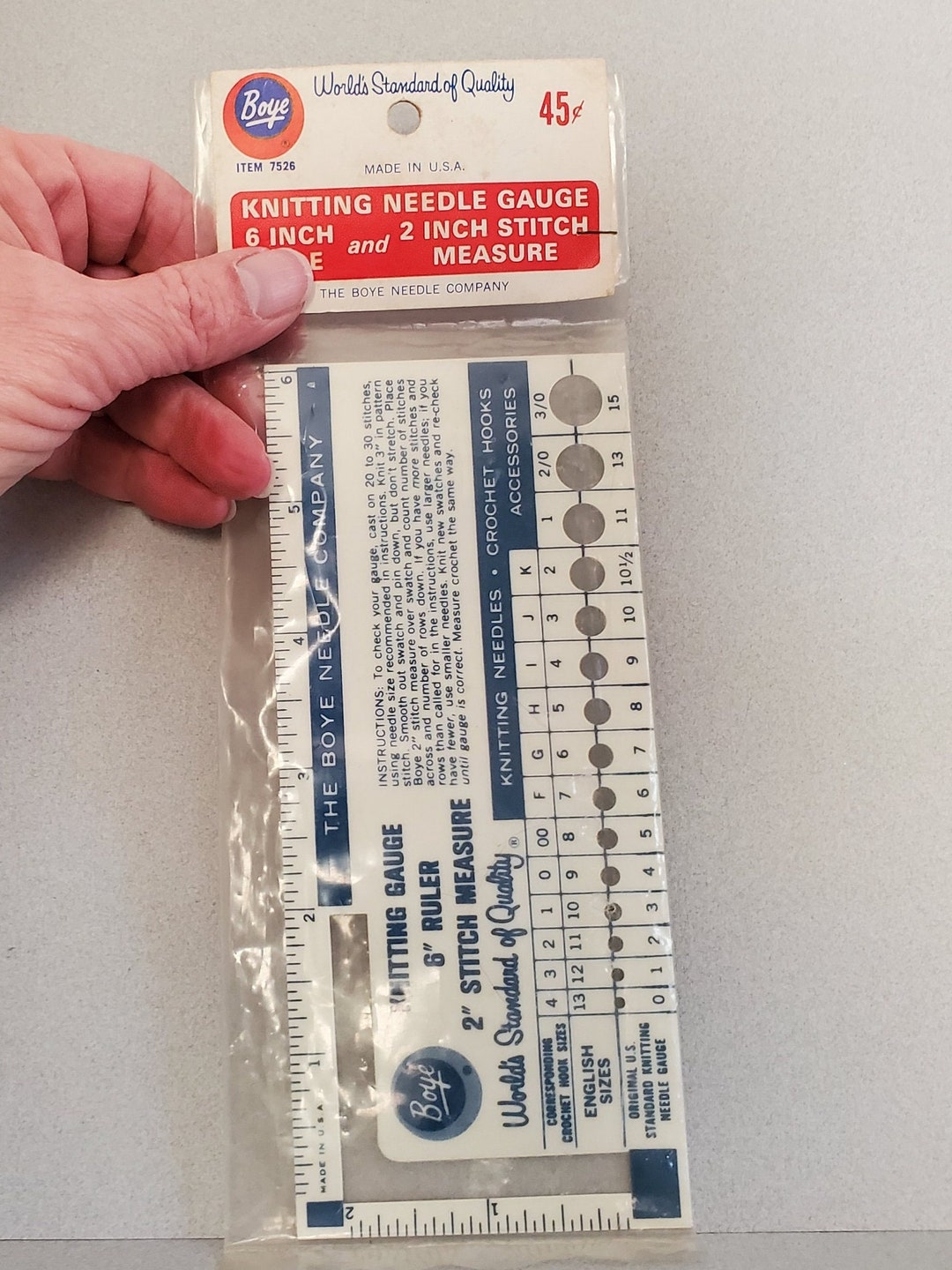 Knitting Needle Gauge, Vintage Sewing Notion, Antique Boyd Tool, 6 Inch ...