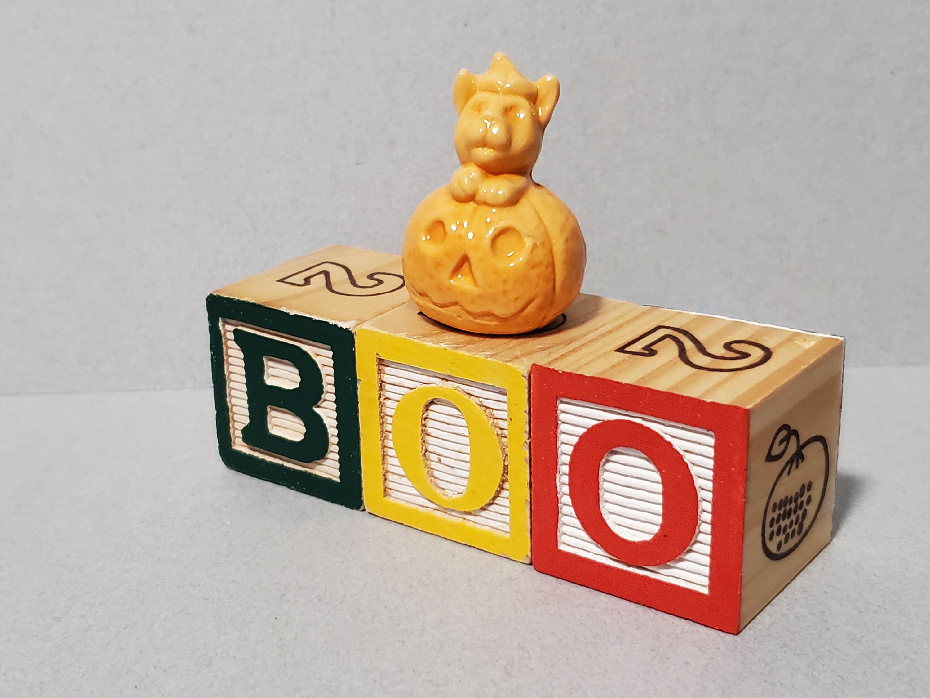 Halloween Décor Wade Whimsey Cat in Pumpkin Boo Vintage | Etsy