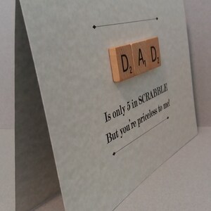 Birthday Card for Dad, Happy Father's Day Card, Actual Scrabble Tiles ...