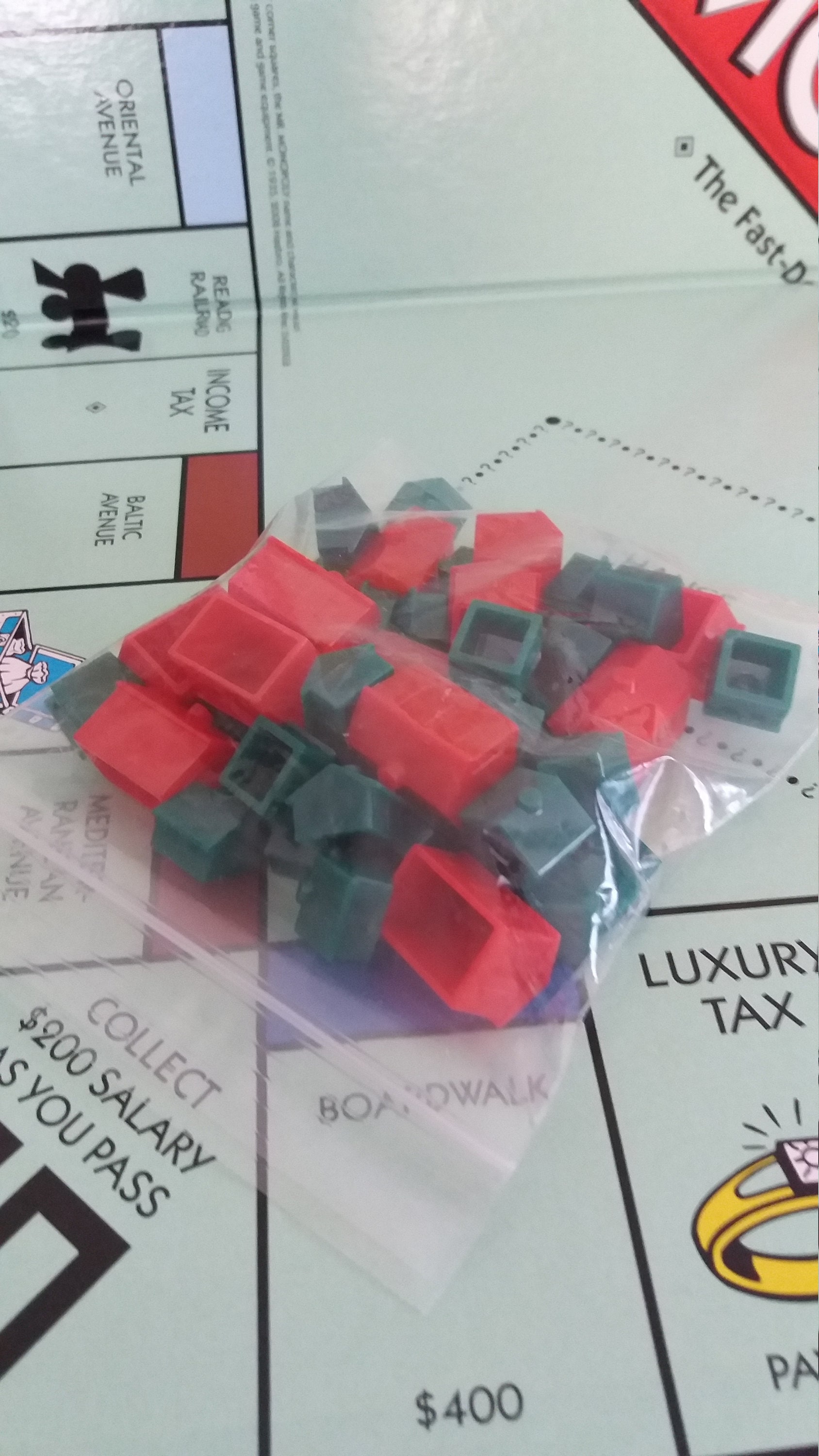 Complete Set Monopoly Houses and Hotels, Plastic Game Pieces ...