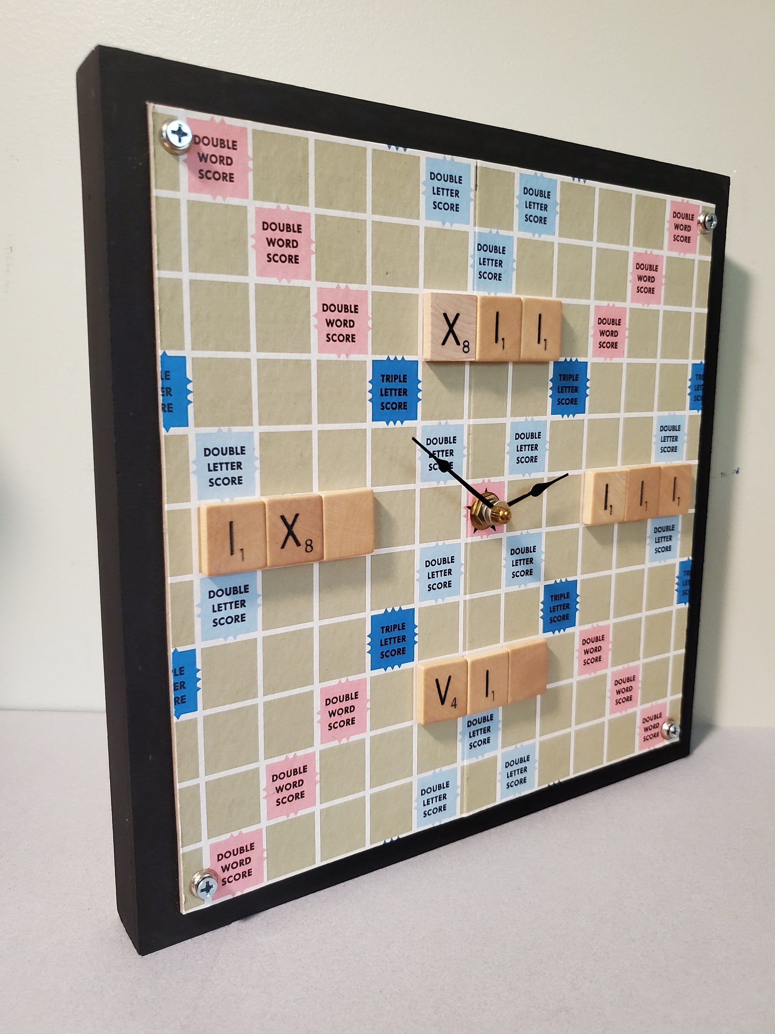 Scrabble Board Clock Battery Operated Wall Clock Roman - Etsy