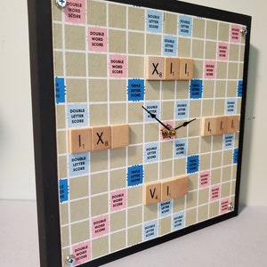Scrabble Board Clock, Battery Operated Wall Clock, Roman Numerals ...