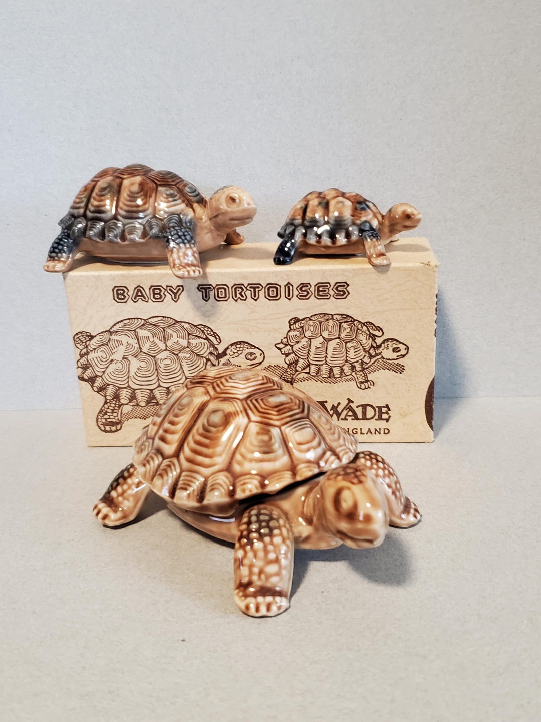 Wade Turtles, Complete Turtle Family, Set of 3, 1980, Original Box ...