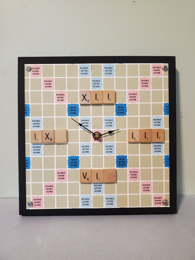 Scrabble Board Clock Battery Operated Wall Clock Roman - Etsy