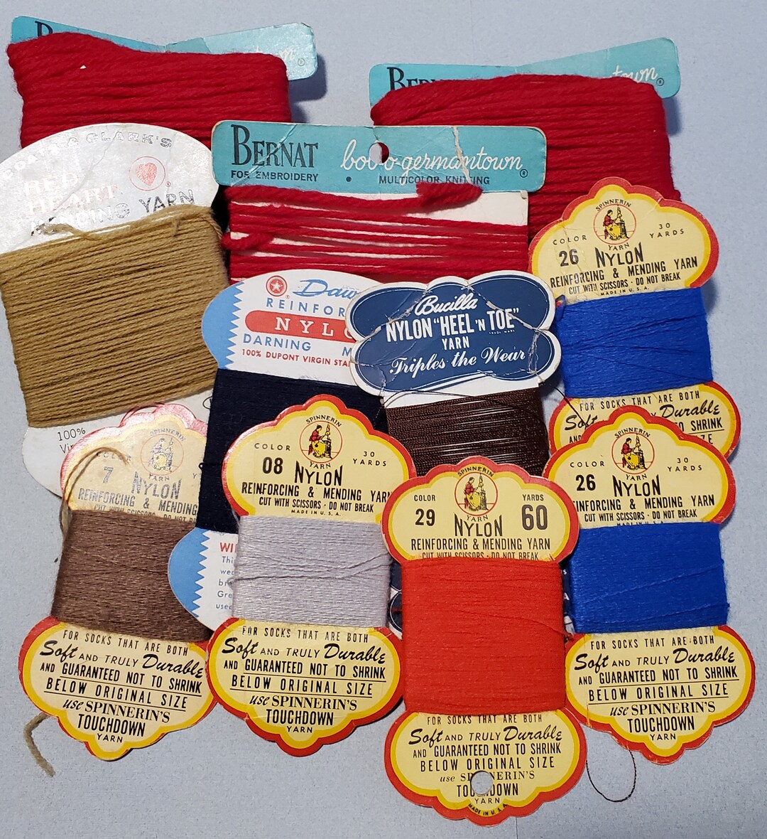 Vintage Sewing Notions, Mending and Darning Thread, Vintage Yarn, Lot ...