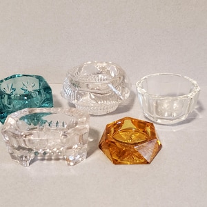 Vintage Glass Salt Cellars, Antique Salt Cellar, Crystal Salt Cellar ...