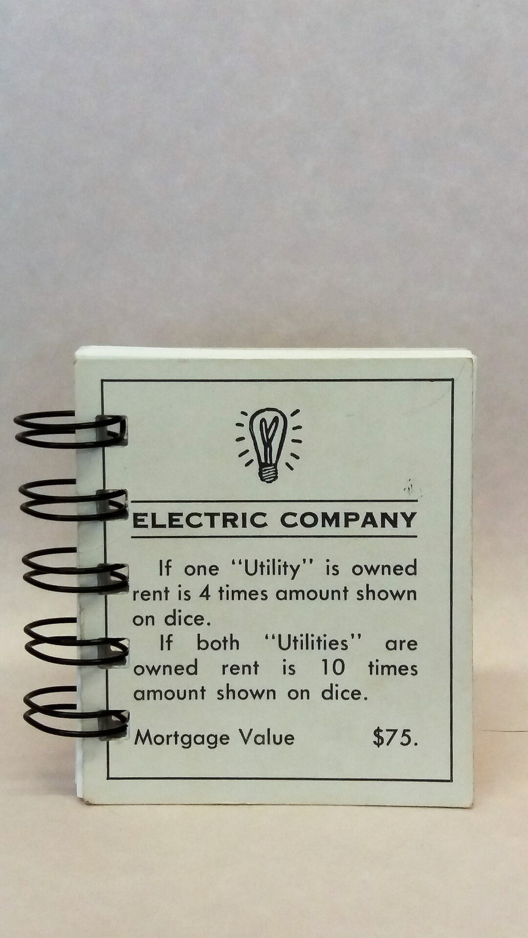 Electric Company Monopoly Notepad Journal, Spiral Bound Notebook ...