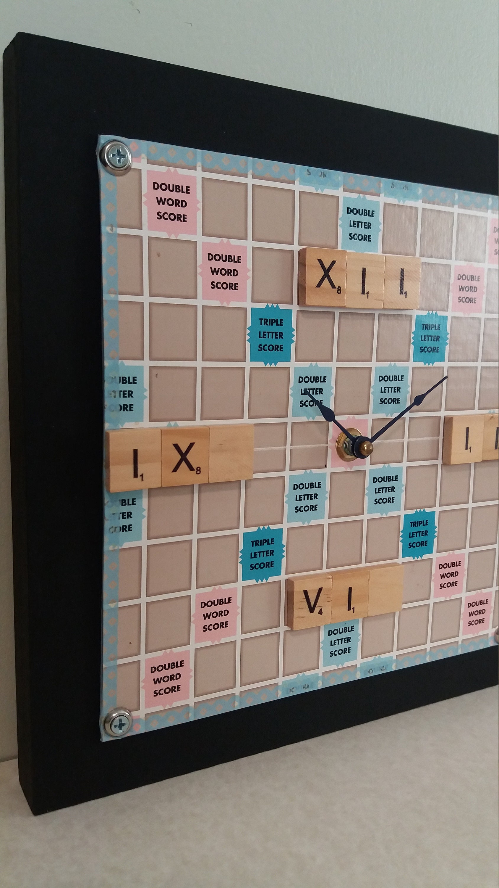 Scrabble Board Clock Battery Operated Wall Clock Roman | Etsy