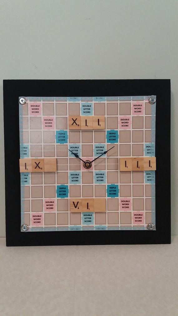 Scrabble Board Clock Battery Operated Wall Clock Roman | Etsy