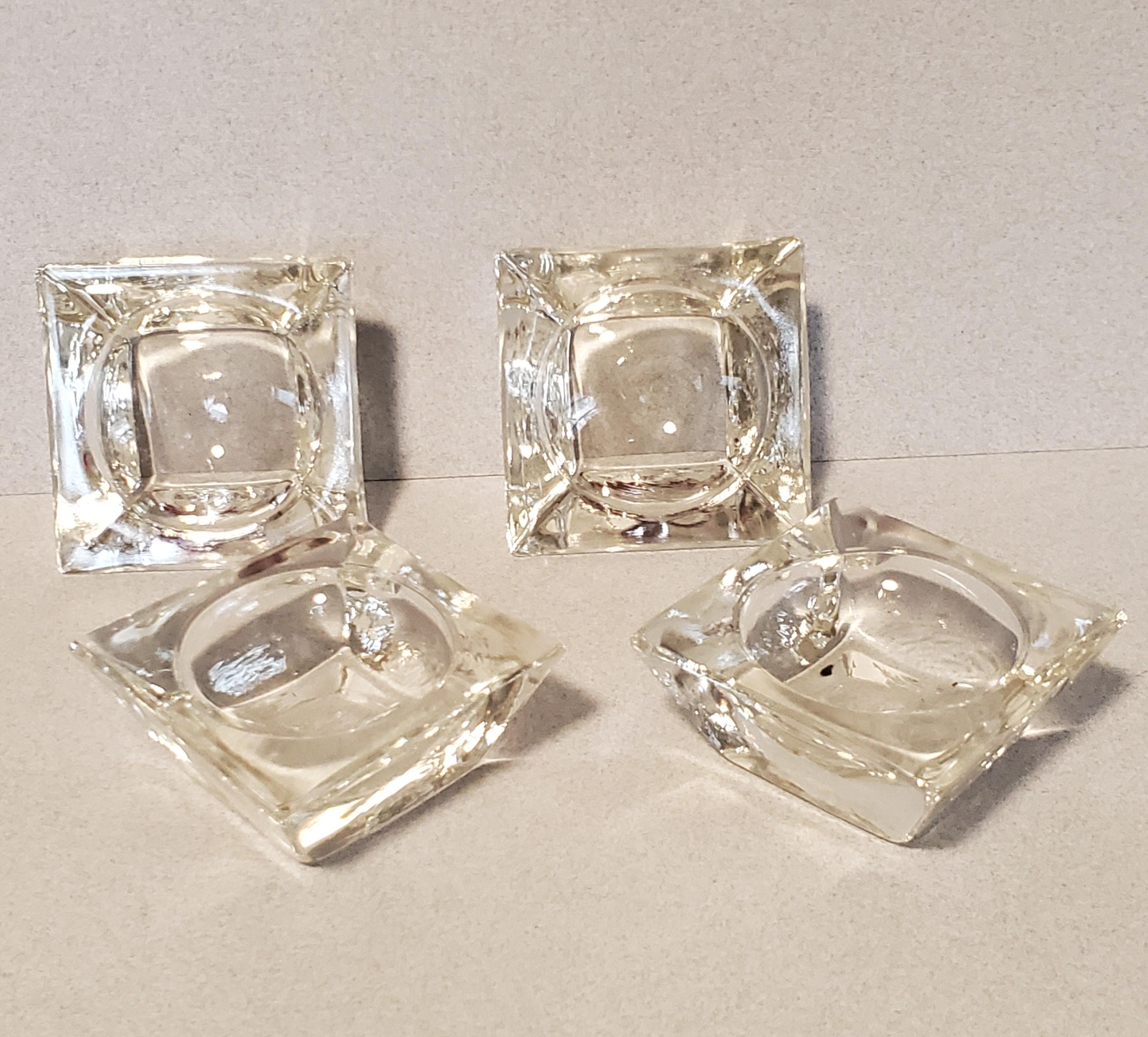 Vintage Glass Salt Cellars, Antique Salt Cellar, Square Crystal Salt ...