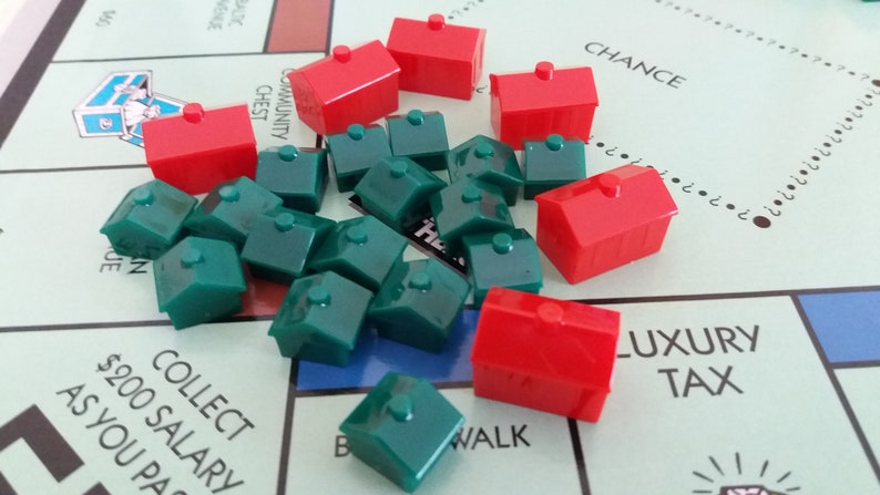 Complete Set Monopoly Houses and Hotels Plastic Game Pieces - Etsy