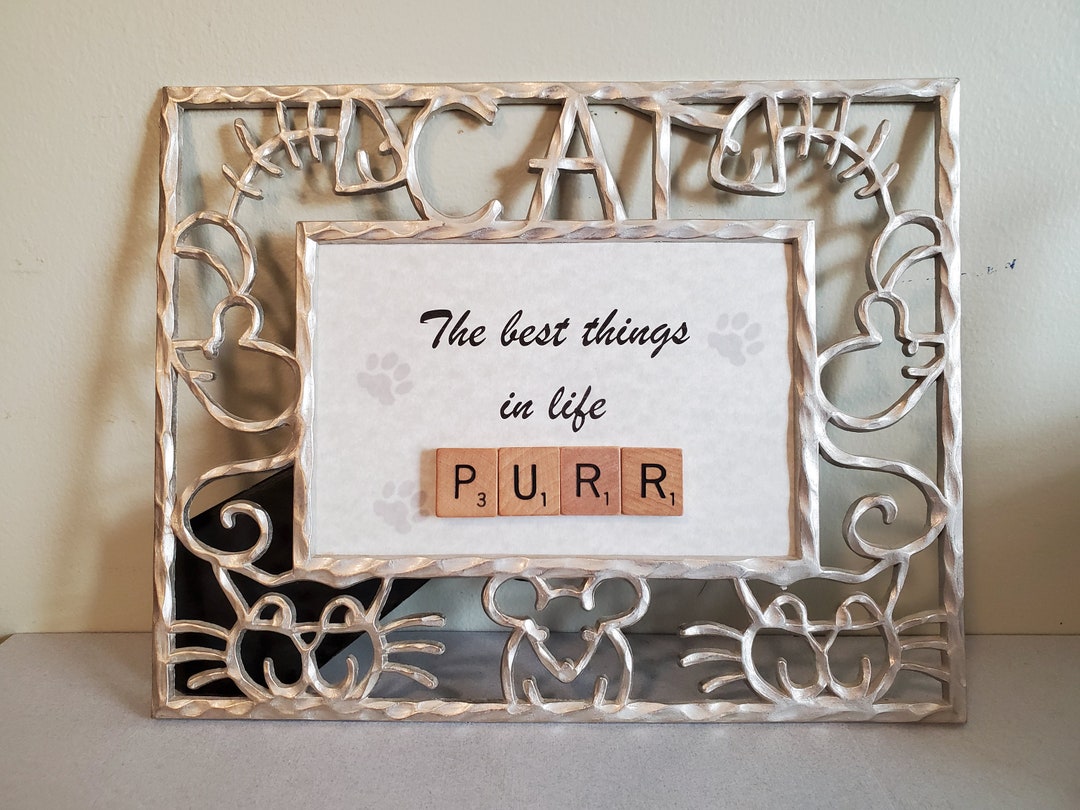 Gift for Veterinarian, Cat Lover, Repurposed Scrabble Tiles, Kitty Love ...