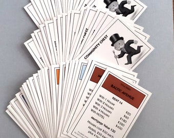 Monopoly Chance Community Chest 32 Cards Complete Set Game Replacement ...