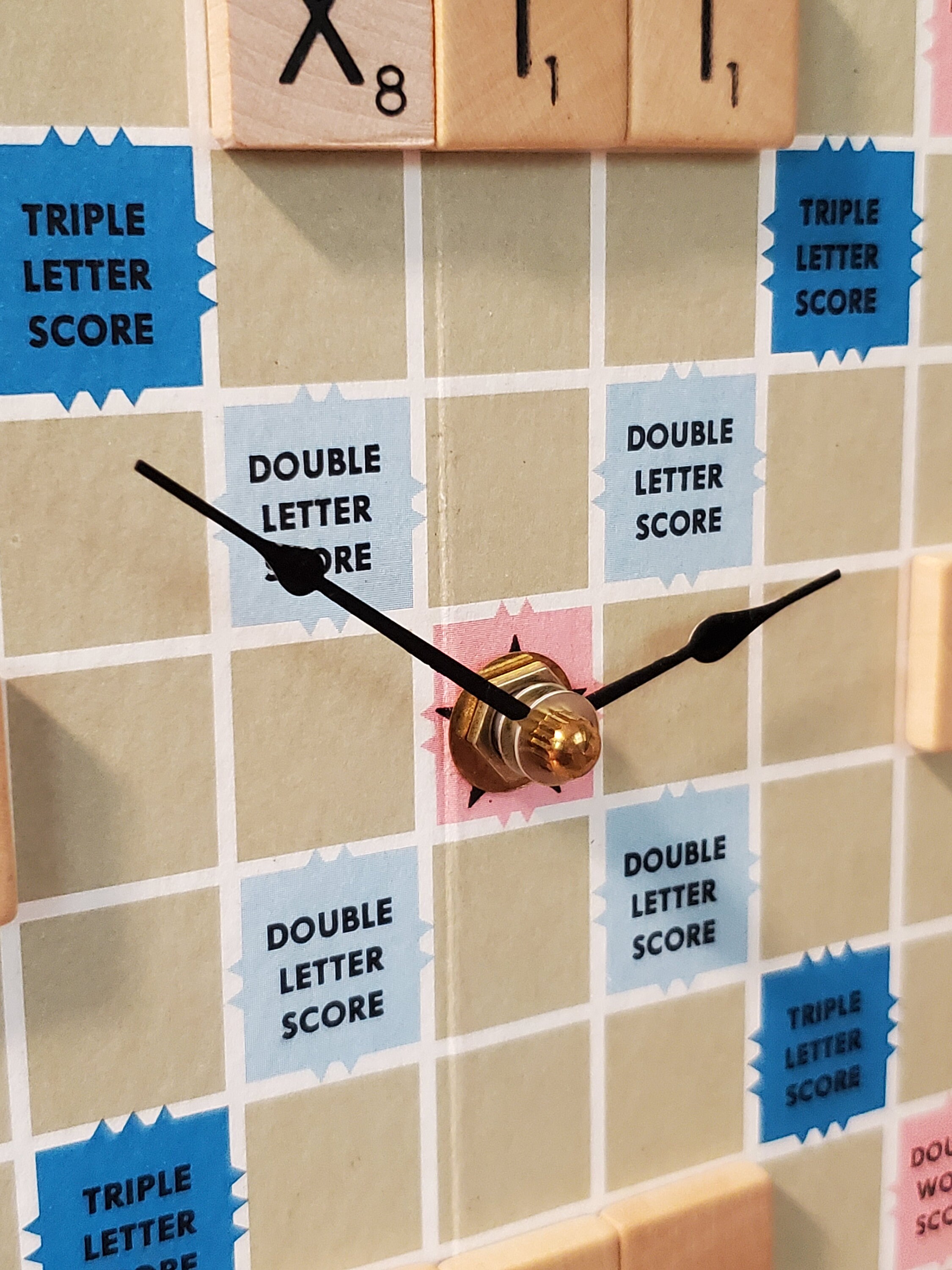 Scrabble Board Clock Battery Operated Wall Clock Roman - Etsy