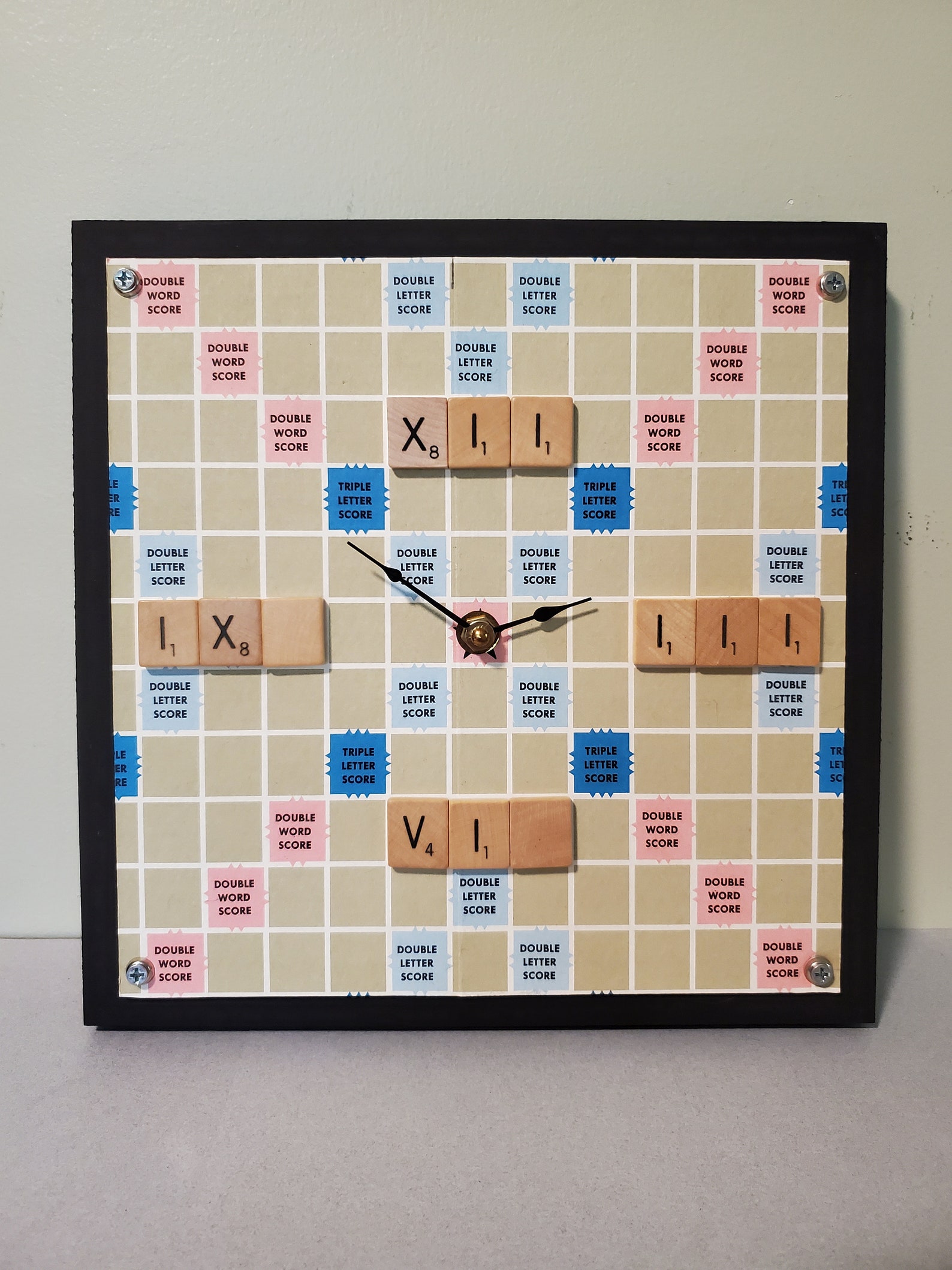 Scrabble Board Clock Battery Operated Wall Clock Roman - Etsy