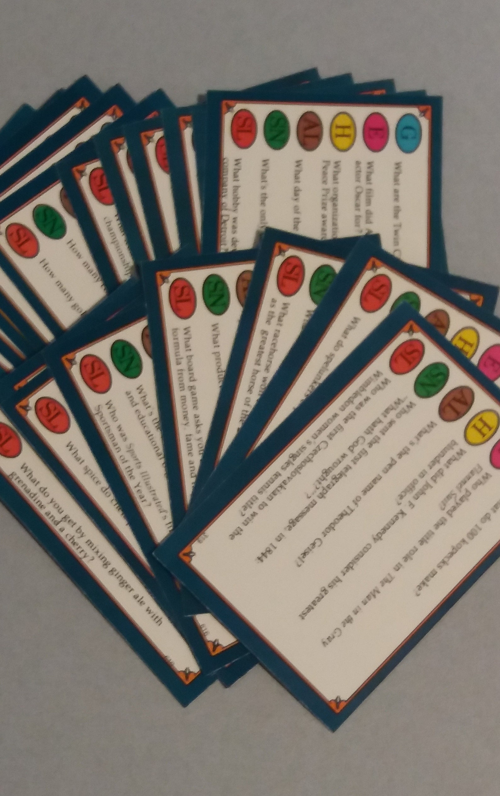 Vintage Trivial Pursuit Cards, Pack of Twenty, Questions & Answers ...