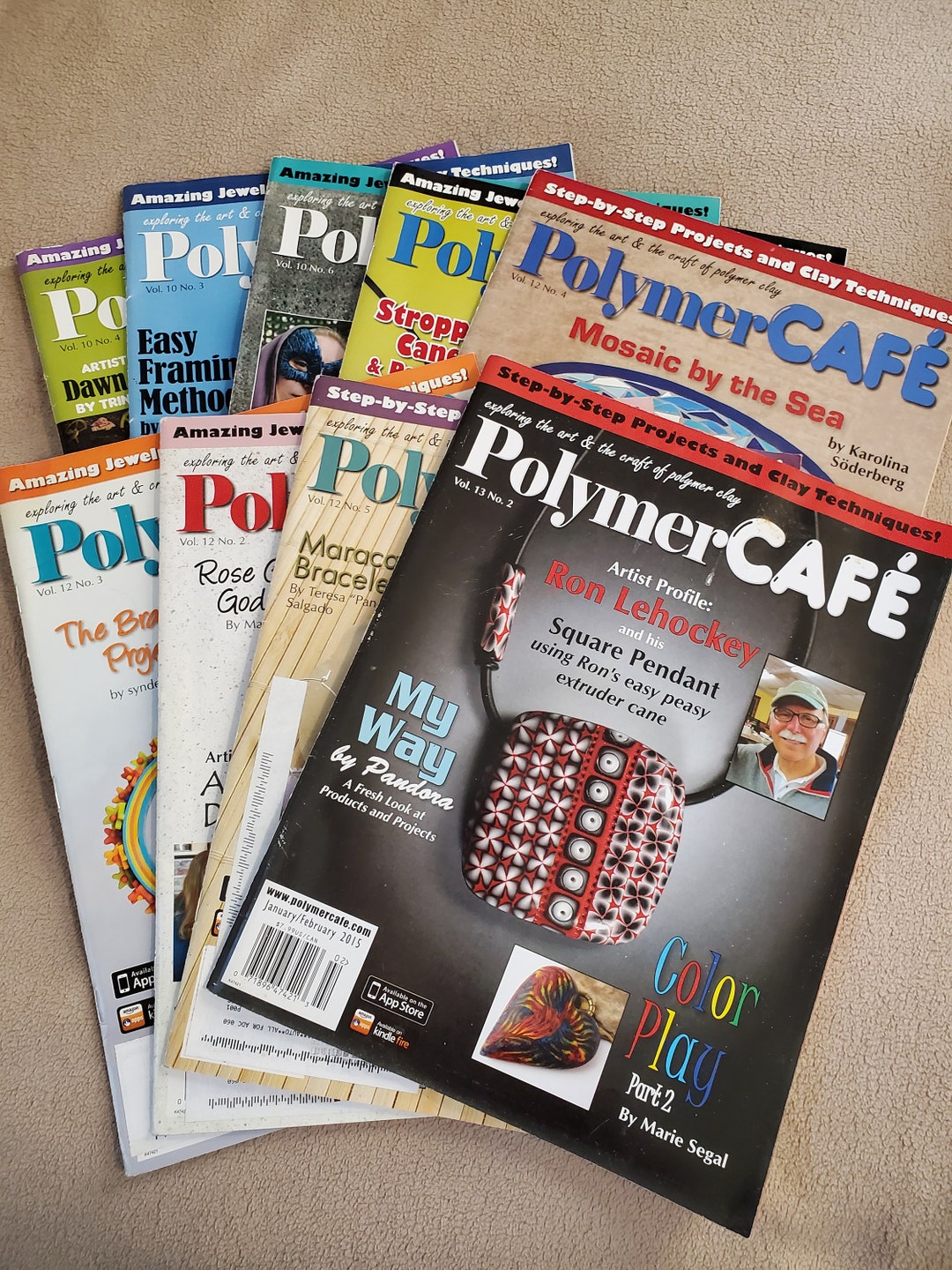 Lot of 9 Polymer Cafe Magazines, Exploring the Art & Craft of Polymer ...
