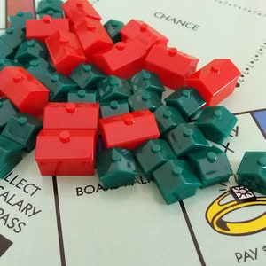 Complete Set Monopoly Houses and Hotels, Plastic Game Pieces ...
