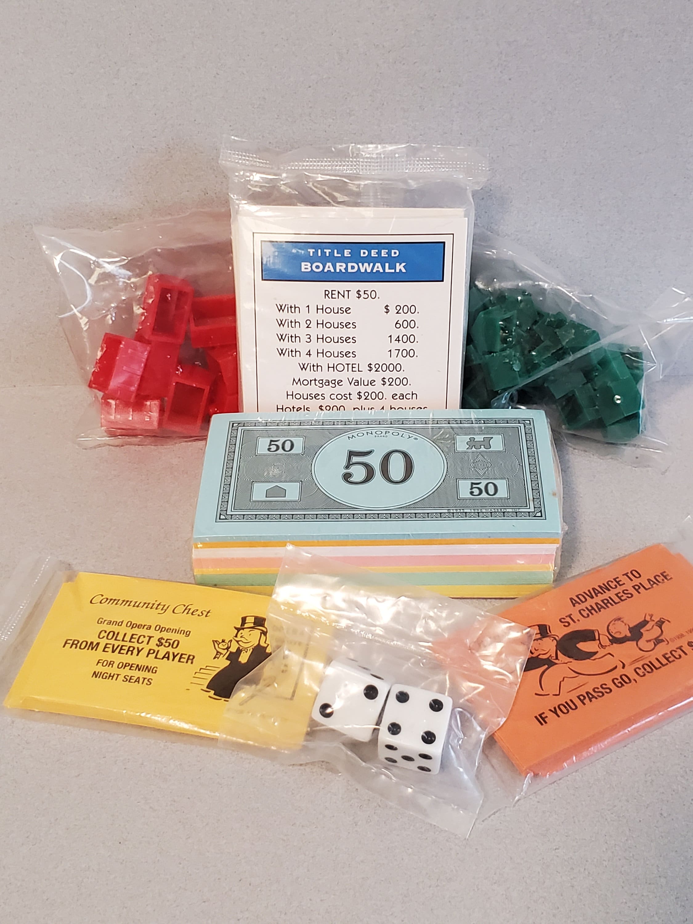 Monopoly Pieces Money Bag