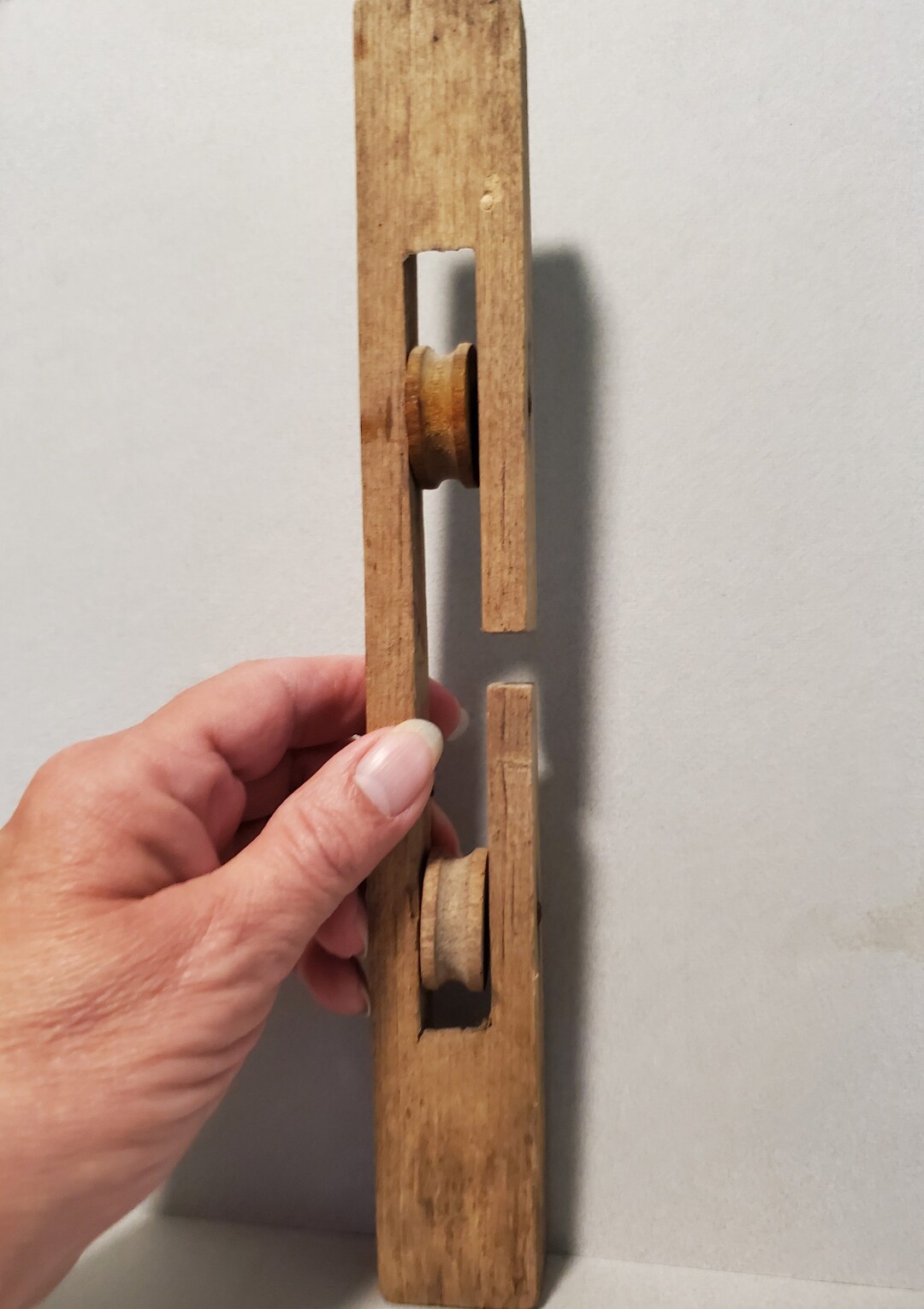 Vintage Weathered Wooden Clothes Line Pulley, 1930-1950's, Antique ...